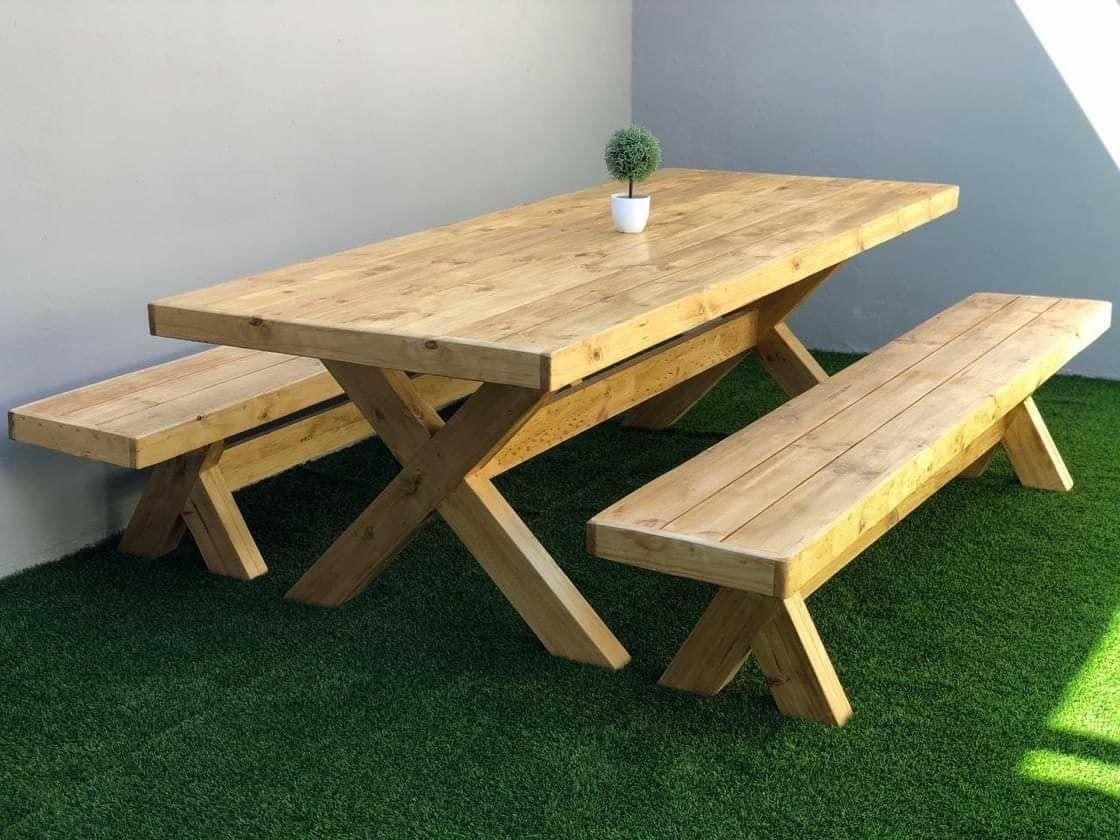 Custom Color Cross Leg Sets – Modern Benches